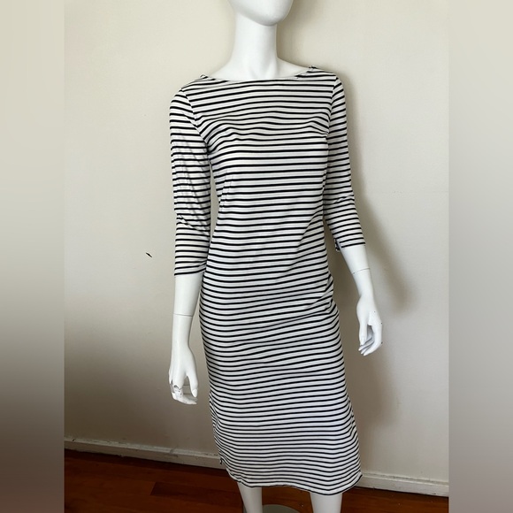 Massimo Dutti | Dresses | Like New Massimo Dutti Navywhite Striped Maxi Dress And Side Slits ...
